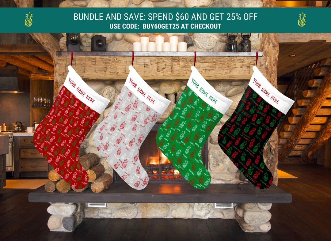 Personalized Psych TV Show Christmas Stocking: Pineapples and Shawn ...