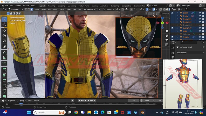 WOLVERINE FULL ARMOR Pepakura Pattern - Etsy UK