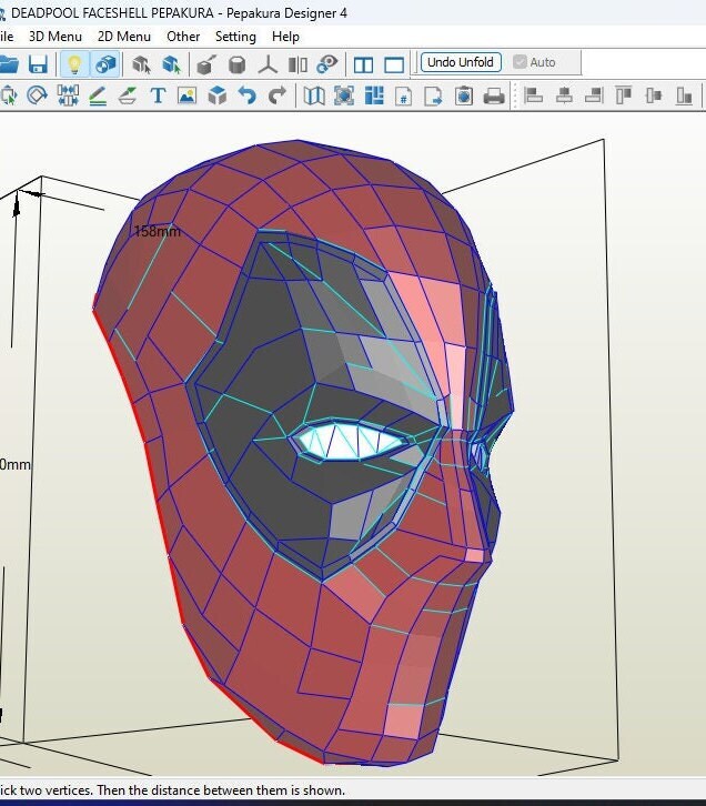 Deadpool Faceshell Pepakura Pattern - Etsy