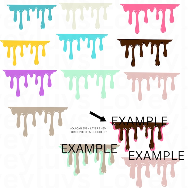 Drips PNG Multiple Colors - Etsy