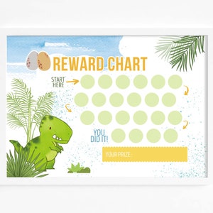Editable Dinosaur Reward Chart for Kids Printable Fillable PDF Behavior ...