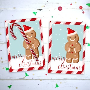 Gingerbread Man Candy Cane Holder Card for Kids Classroom - Etsy
