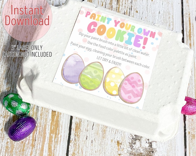 Printable PYO Cookie Tag With Instructions Paint Your Own Cookies ...