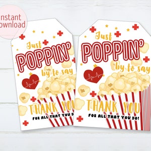 Printable Happy Nurses Week Popcorn Tag Gift Tag Nurses Just Poppin by ...