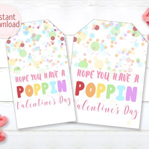 Pop It Valentine Tags for Kids Printable Poppin | Etsy