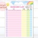 Rainbow Kids Reading Log Printable Sunshine Reading Journal for Kids ...