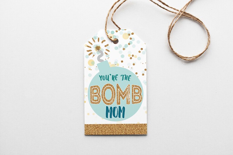Printable You're the BOMB Mom Gift Tag Mother's Day - Etsy