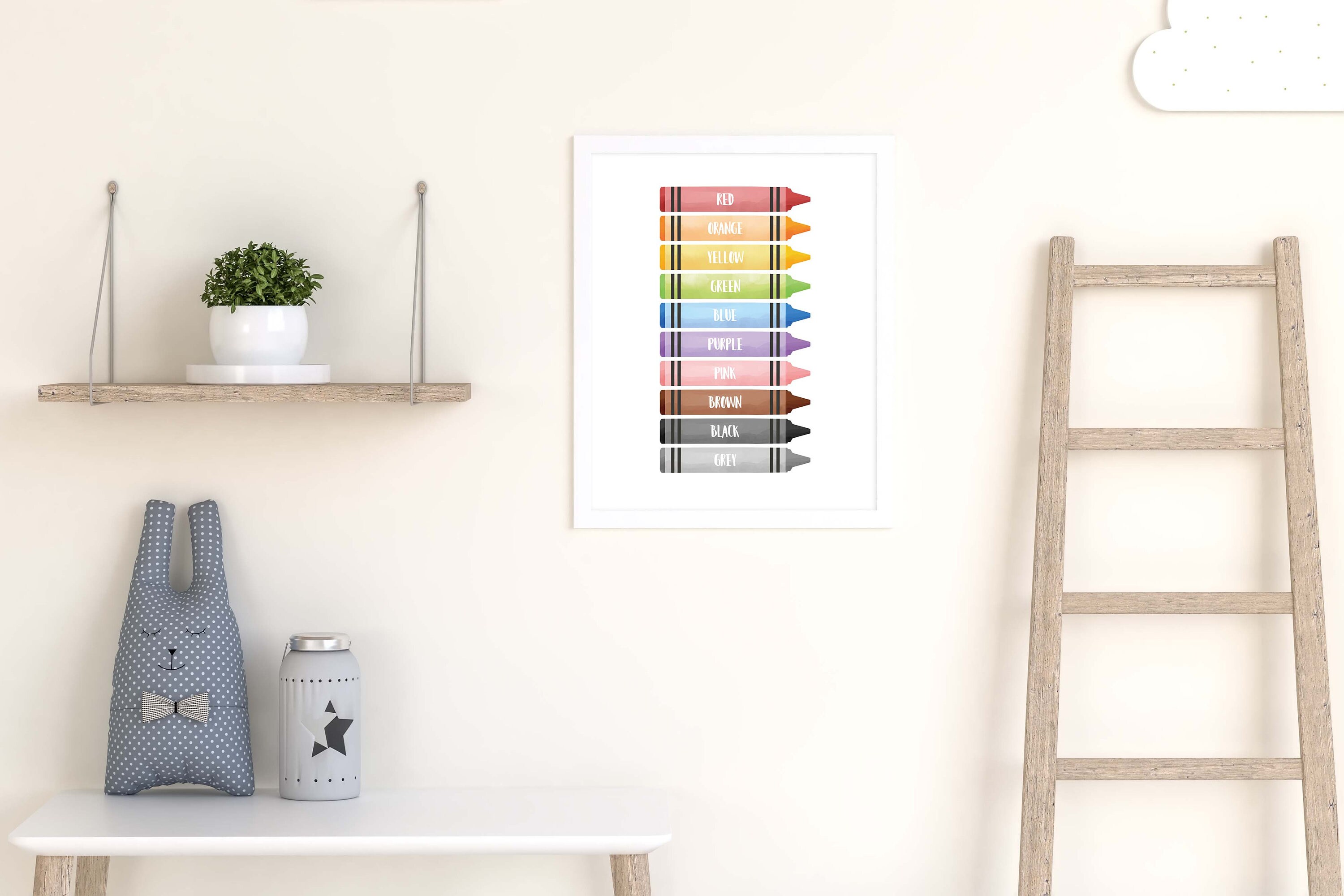 Rainbow Crayon Colors Printable Home School Educational Print - Etsy