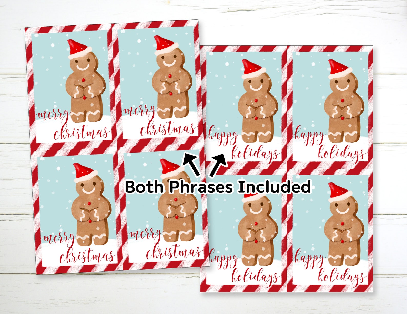Gingerbread Man Candy Cane Holder Card for Kids Classroom - Etsy