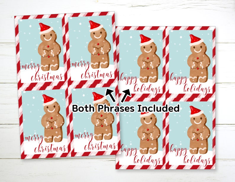 Gingerbread Man Candy Cane Holder Card for Kids Classroom - Etsy