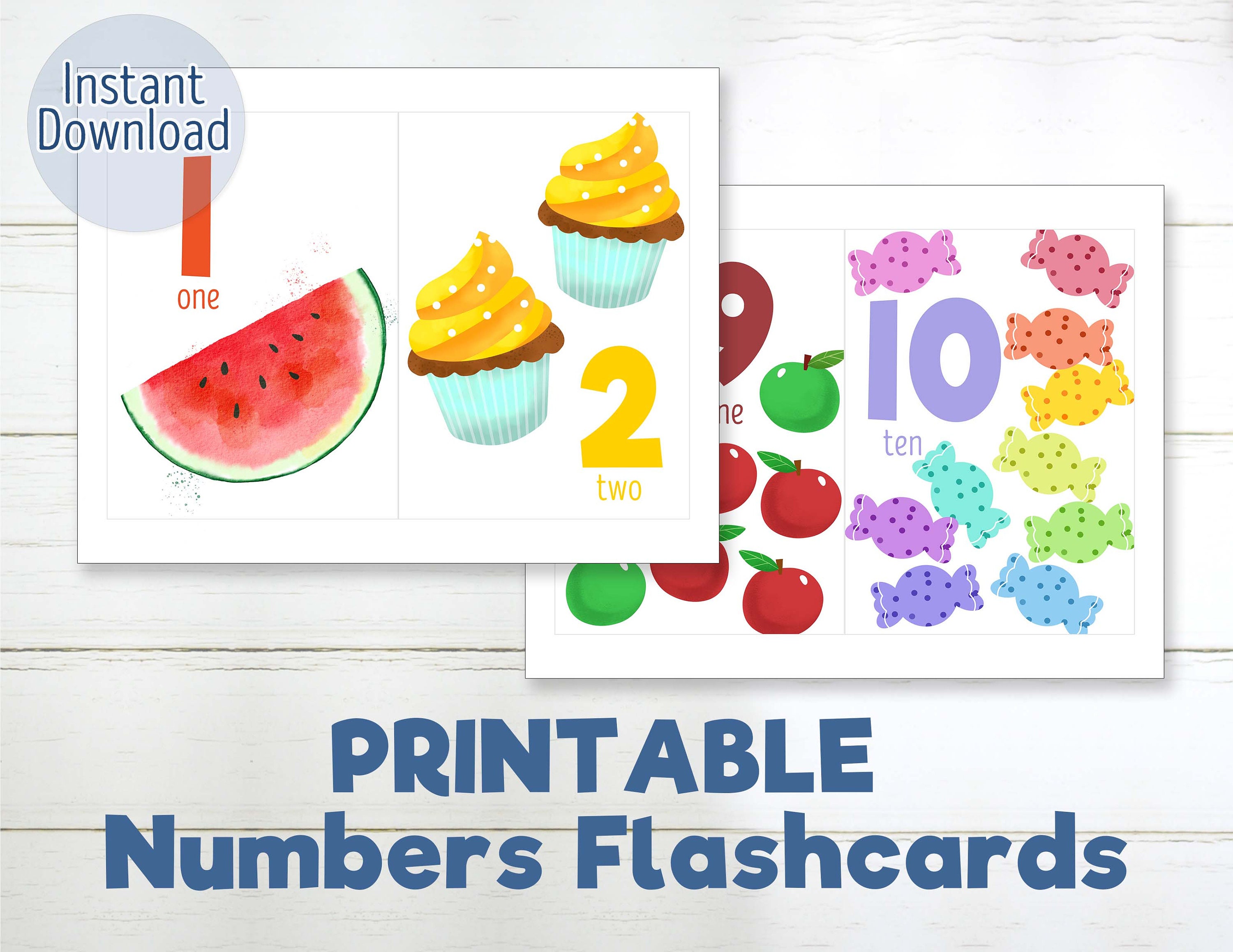 Printable Numbers Flash Cards 1 to 10 Classroom Decor | Etsy
