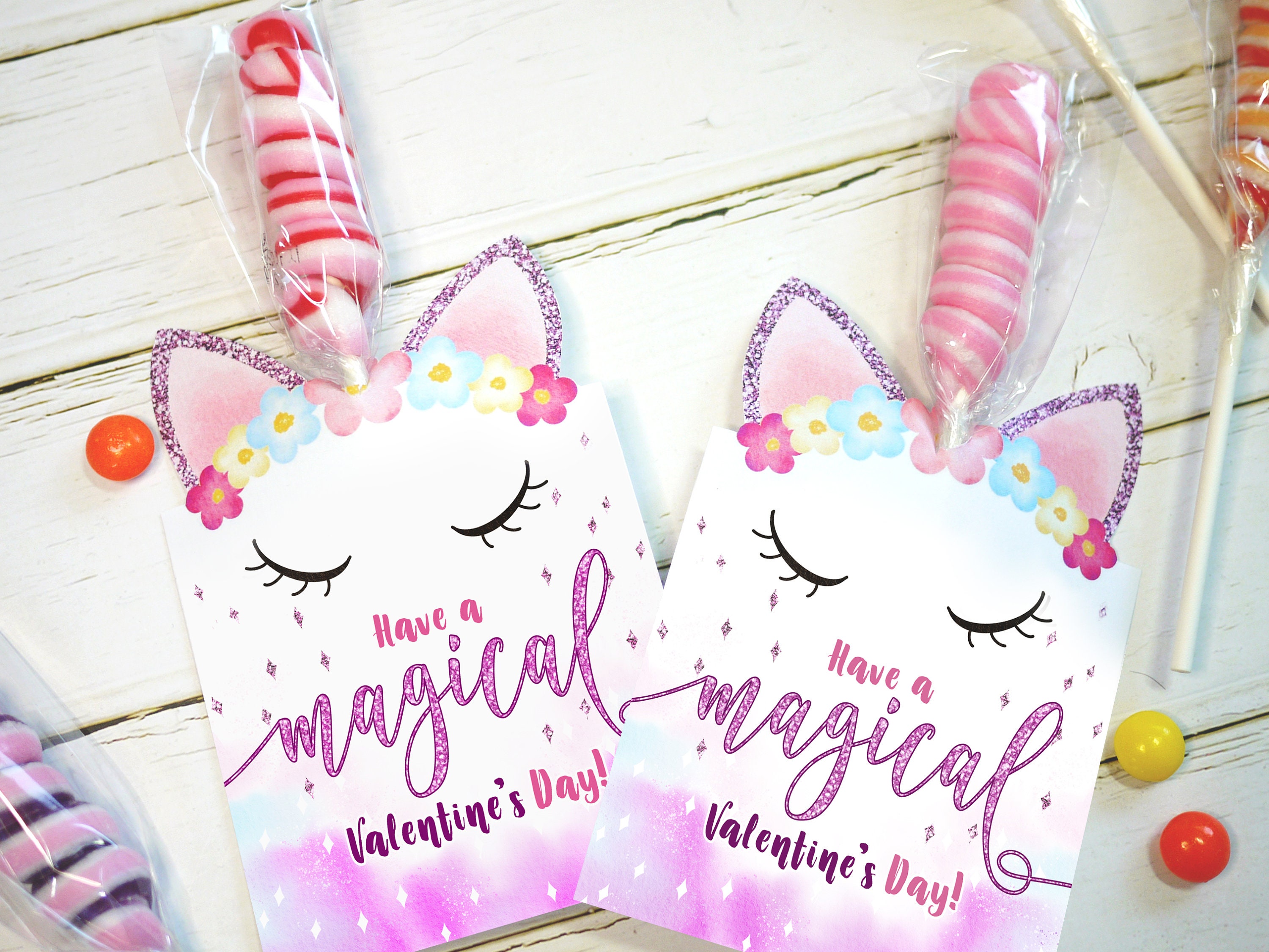 Unicorn Valentines Day Tags for Kids Printable Valentine Gift - Etsy