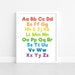 ABC Poster Set of 3 Prints Numbers Alphabet Rainbow Watercolor ...