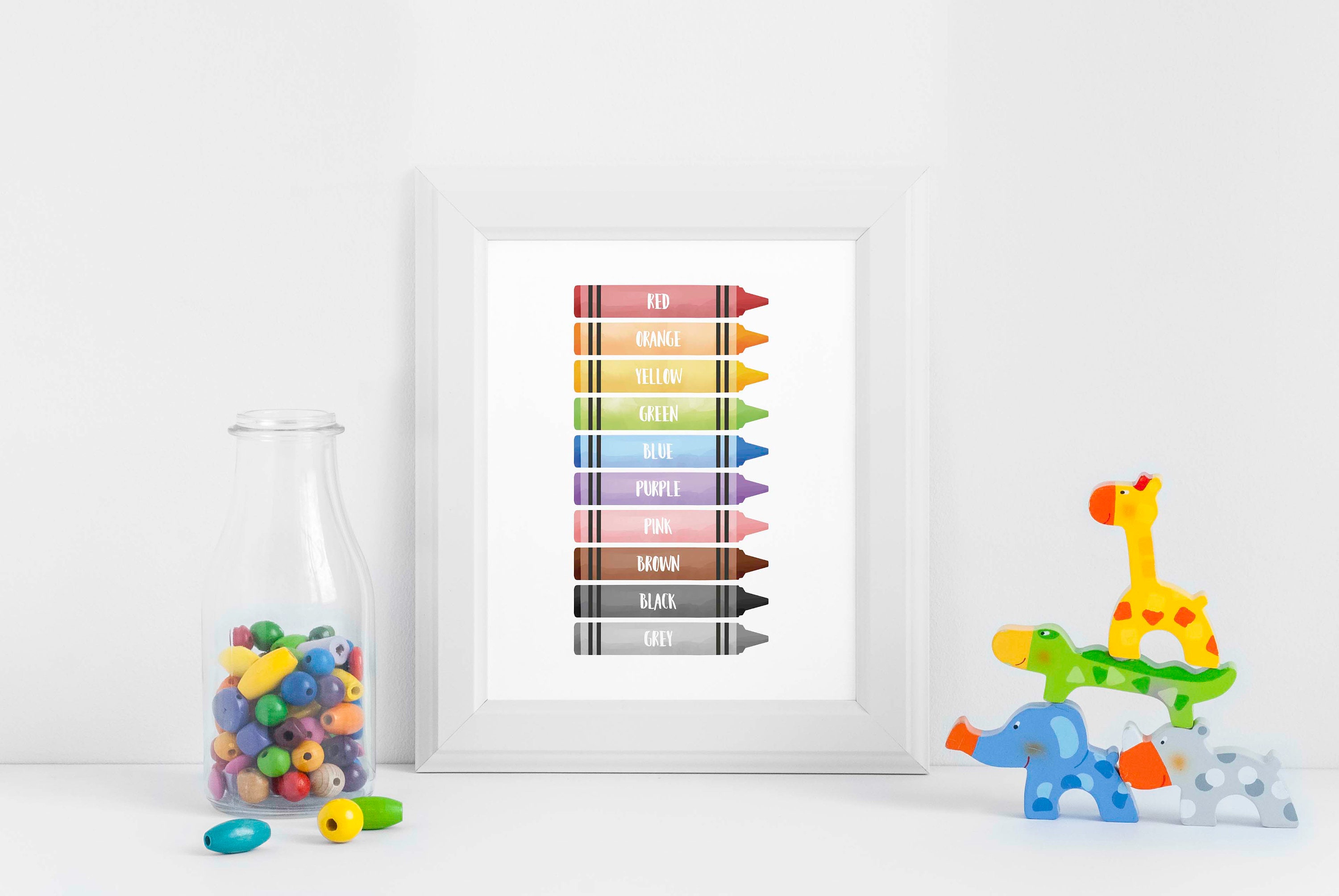Rainbow Crayon Colors Printable Home School Educational Print - Etsy