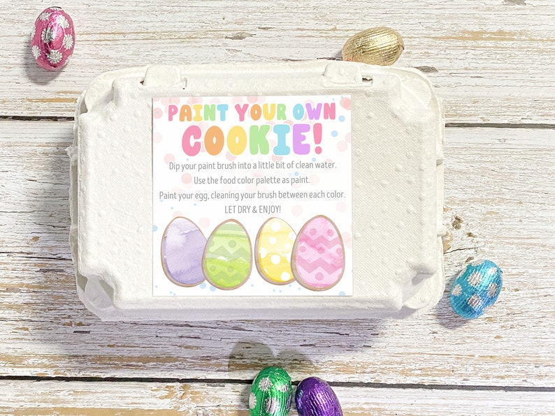 Printable PYO Cookie Tag With Instructions Paint Your Own - Etsy