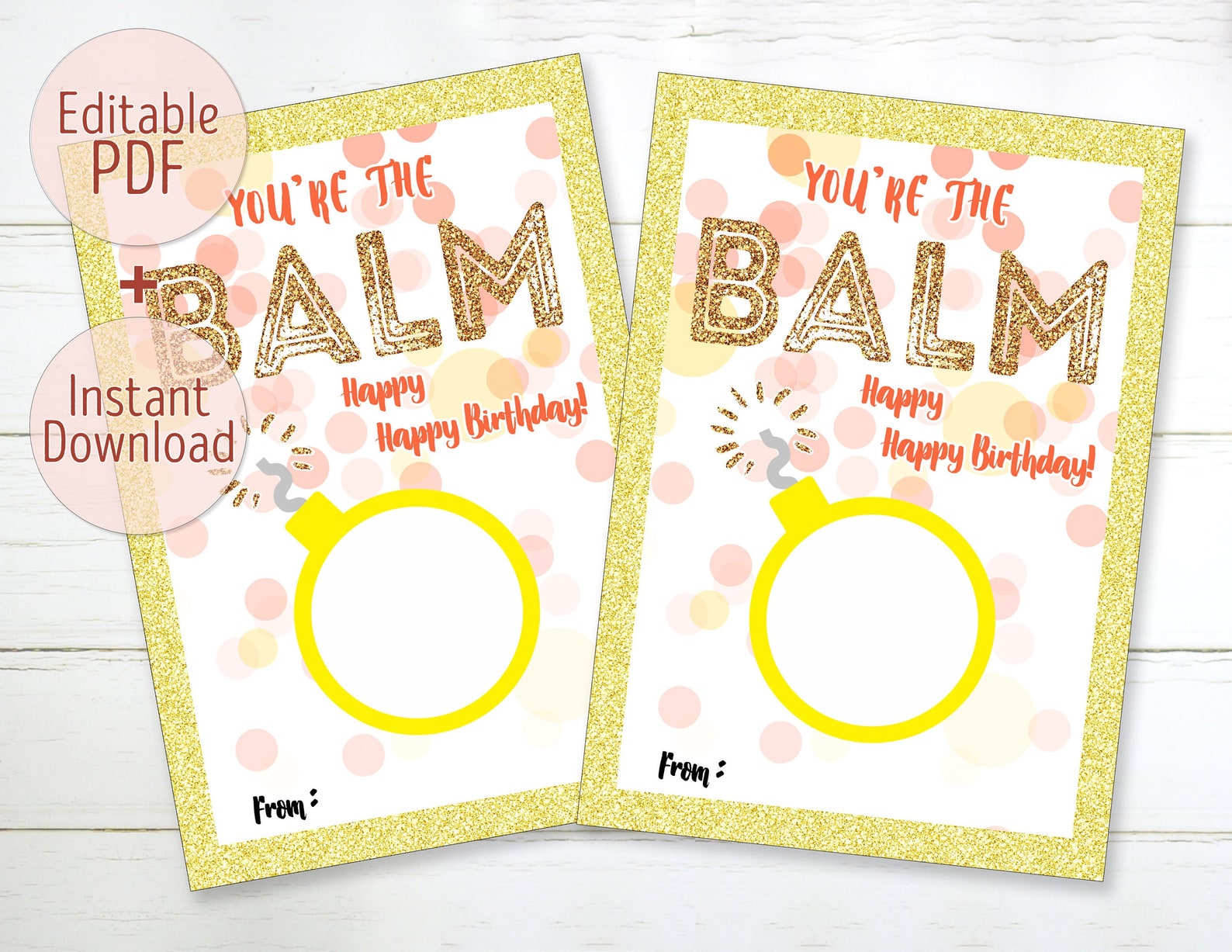 Editable EOS Lip Balm Holder Happy Birthday You Are the Balm - Etsy