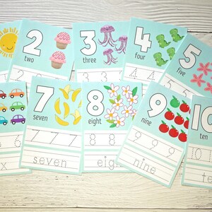 Printable Numbers 1 to 20 Tracing Flashcards Math Worksheets Preschool ...