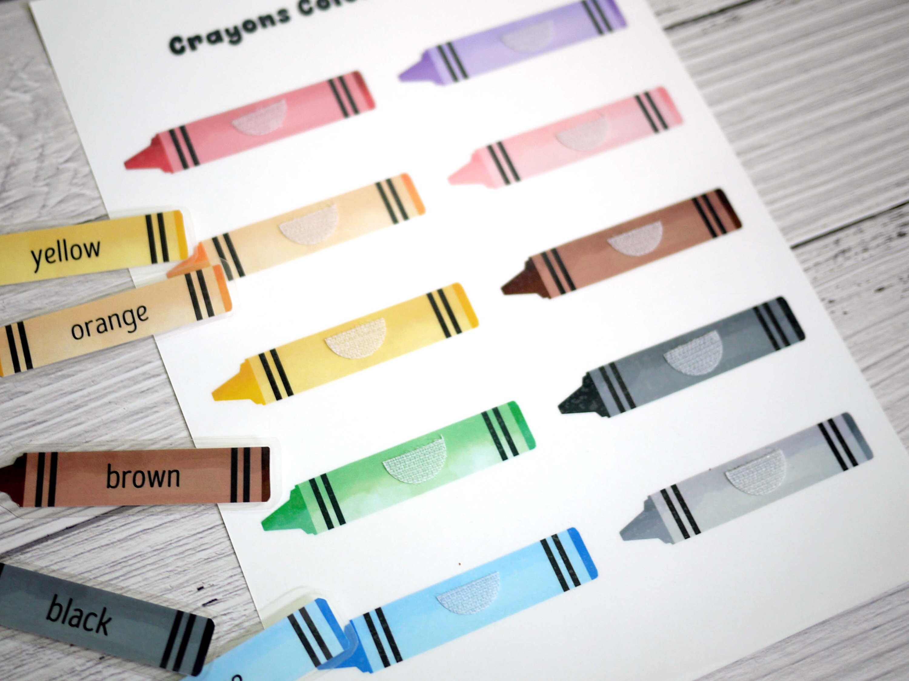 Crayons Color Matching Printables Learning Busy Book Page - Etsy
