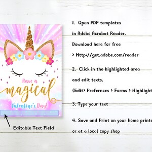 Editable Unicorn Valentine Tags for Kids Printable Have a Magical ...