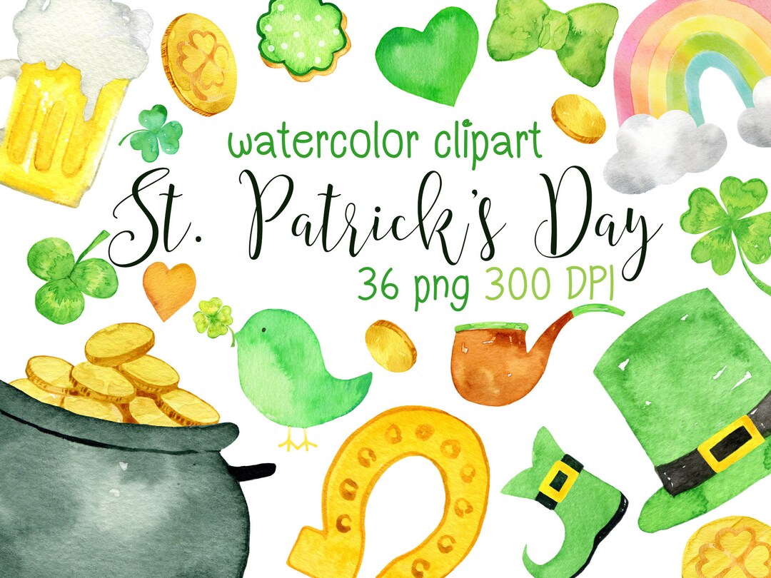 Watercolor St. Patricks Day Сlipart Saint Patrick's Day Clip Art ...
