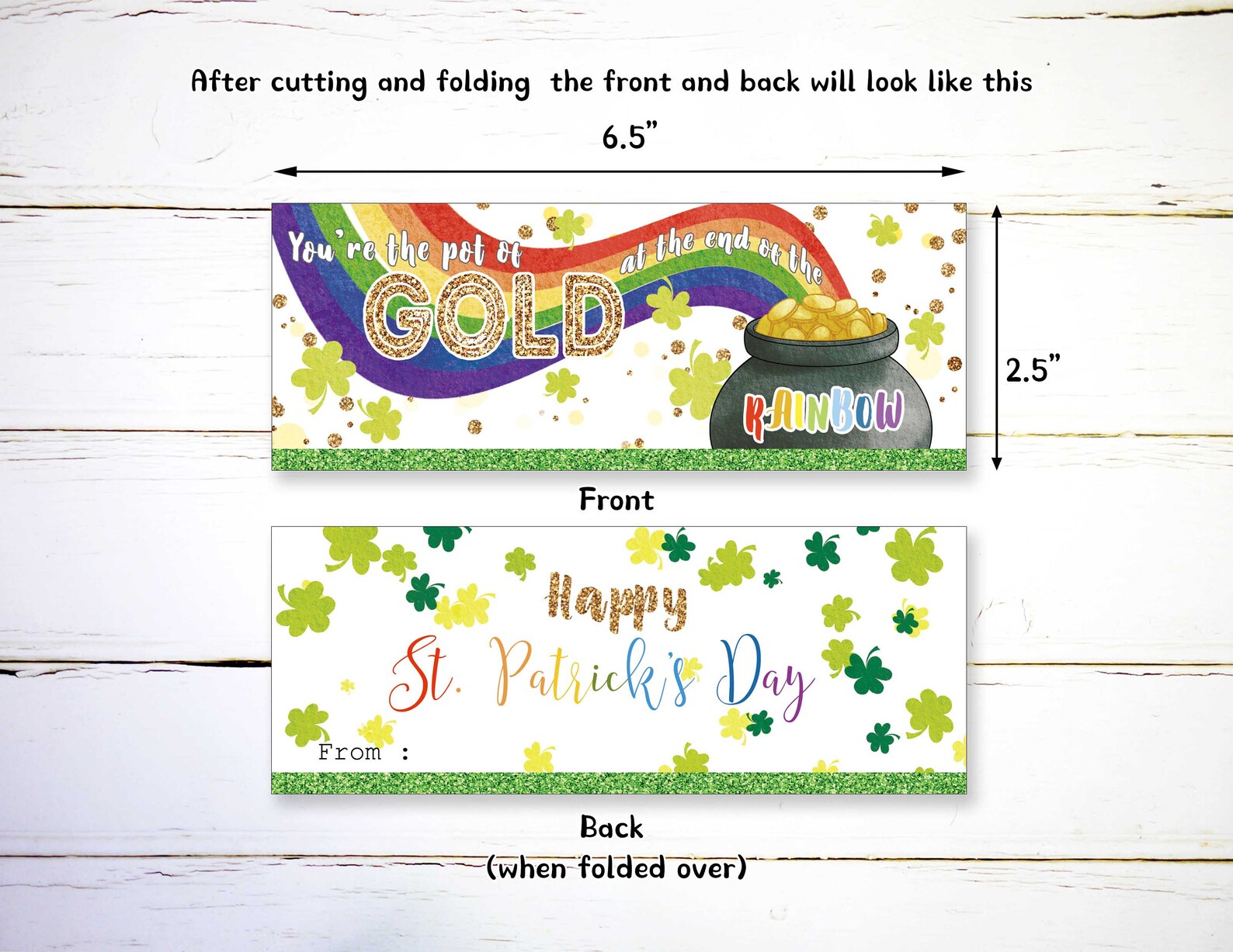 St. Patrick's Day Editable Treat Bag Toppers Pot of Gold | Etsy