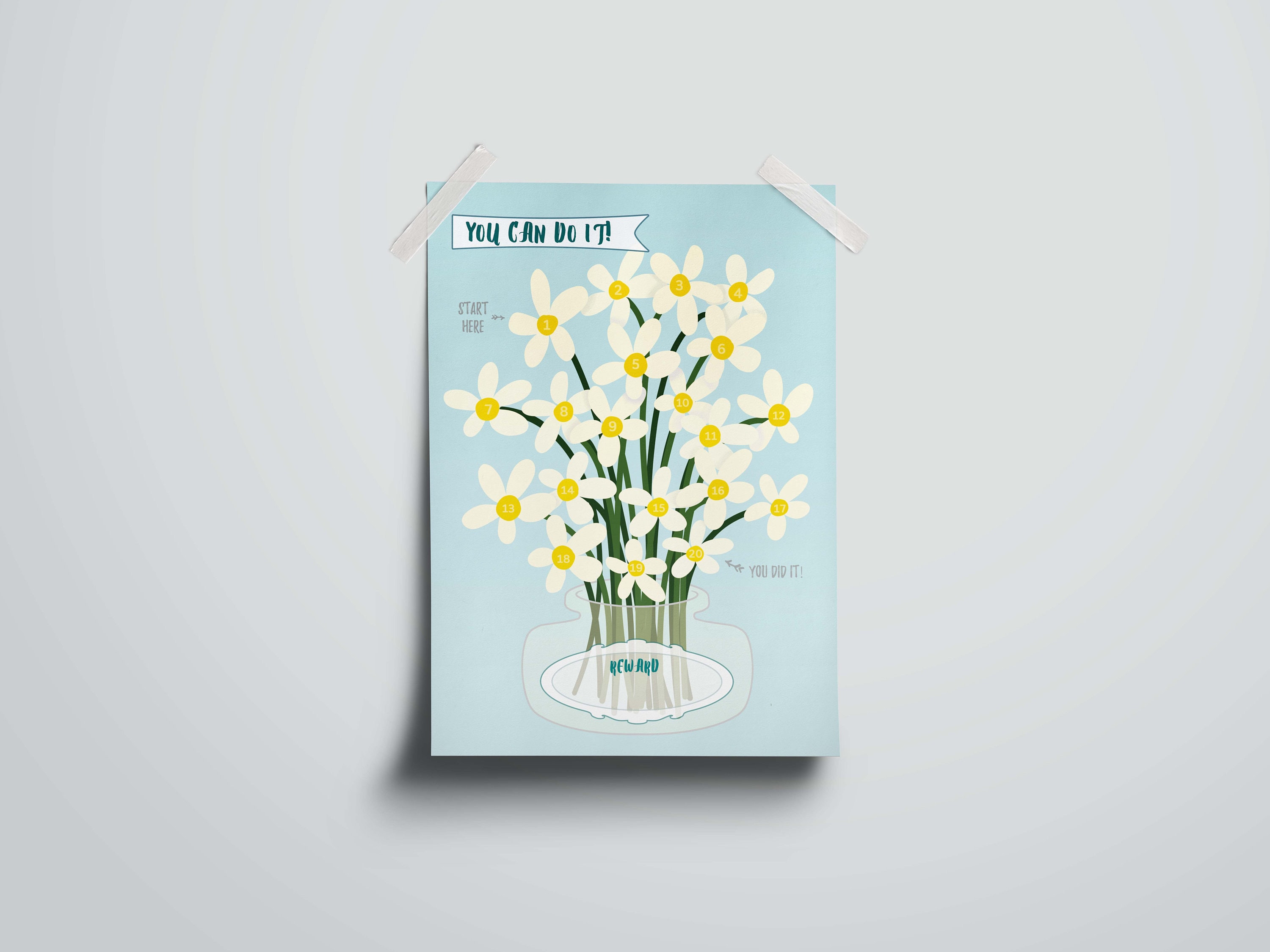 Printable Reward Chart for Kids Blue Flower Behavior Chart - Etsy Canada