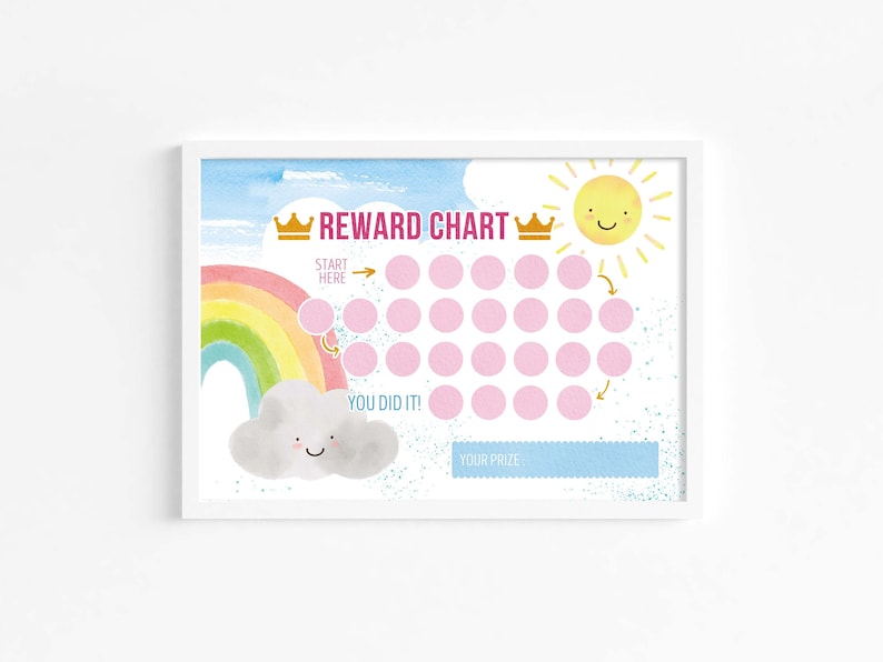 Printable Rainbow Reward Chart for Kids Editable PDF Sunshine - Etsy Israel