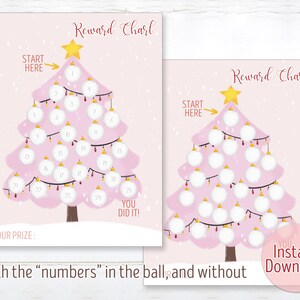 Printable Christmas Reward Chart for Kids Winter Tree Behavior Chart ...