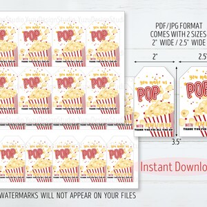 Printable Teacher Appreciation Week Popcorn Tag Nurses Week Thank You ...