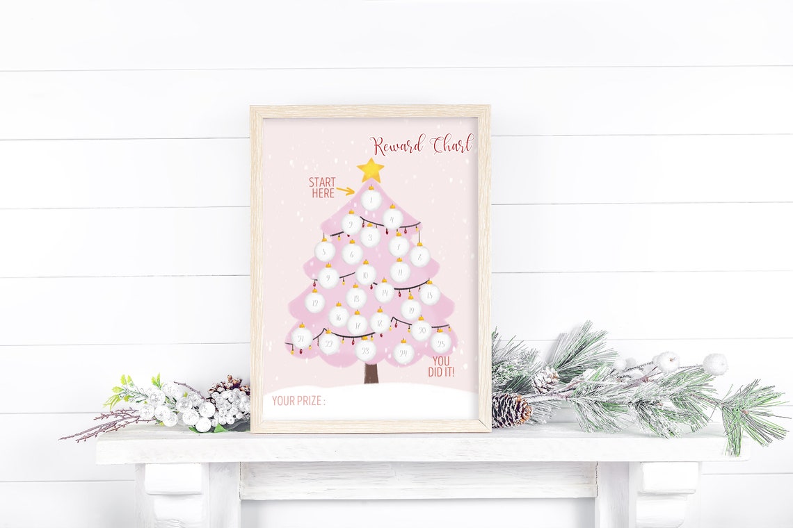 Printable Christmas Reward Chart for Kids Winter Tree Behavior Chart ...