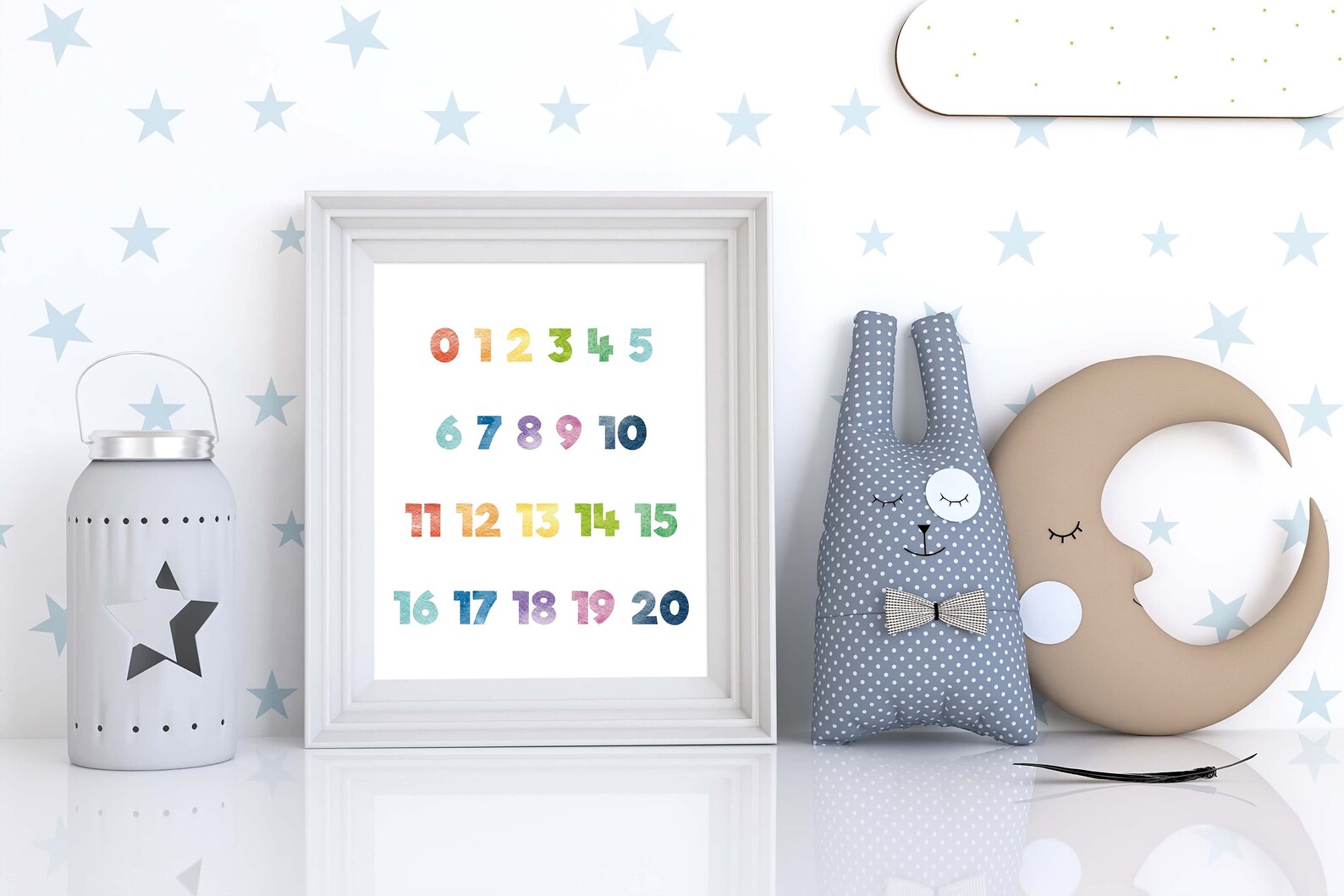 ABC Poster Set of 3 Prints Numbers Alphabet Rainbow Watercolor ...
