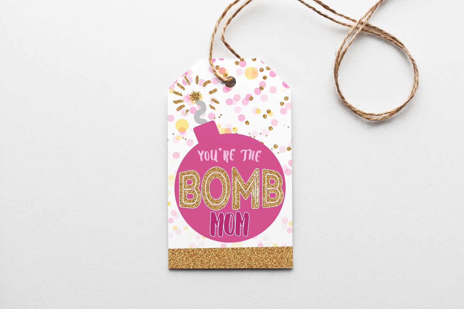 Printable Mother's Day Bath Bomb Gift Tag You're the BOMB Mom Cocoa ...