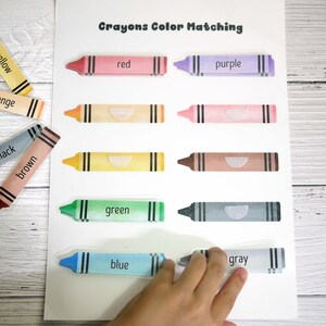 Crayons Color Matching Printables Learning Busy Book Page Homeschool ...