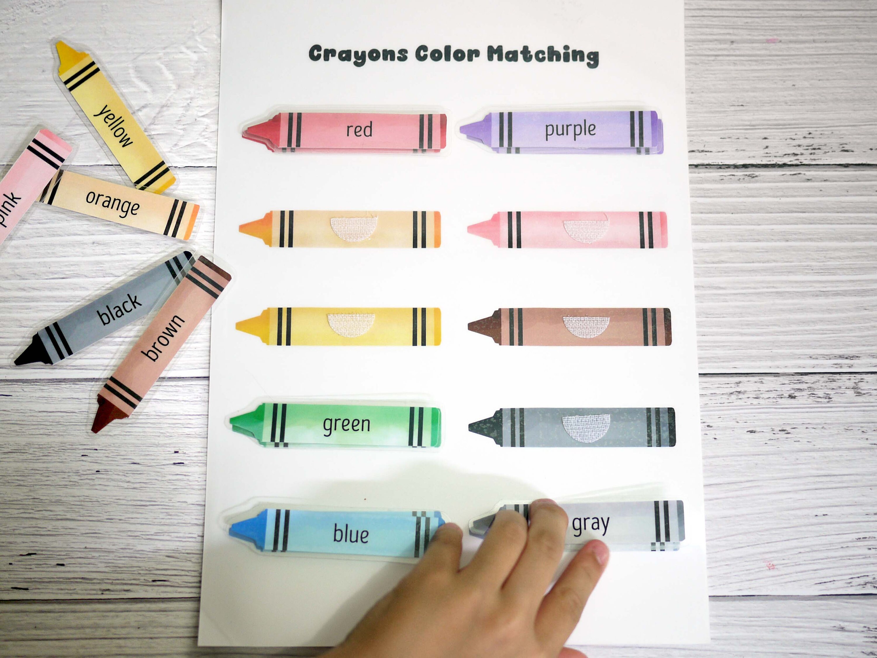 Crayons Color Matching Printables Learning Busy Book Page - Etsy