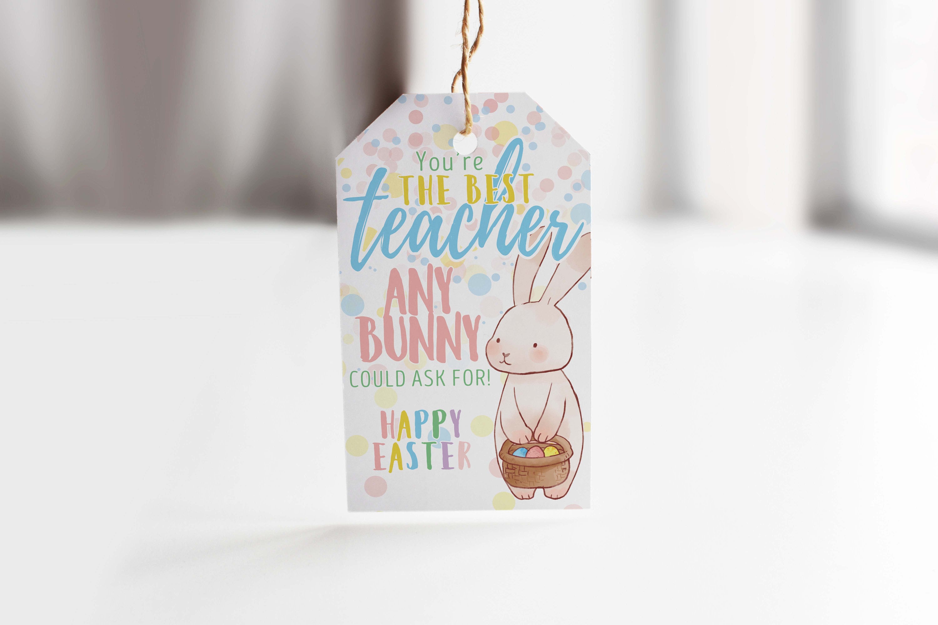 Printable Bunny Teacher Tags Easter EDITABLE PDF You're - Etsy