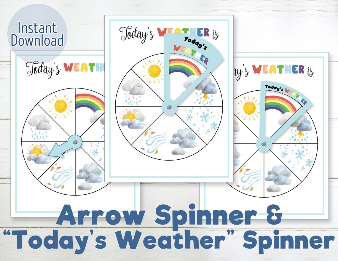 Printable Today's Weather Wheel Preschool Kindergarten | Etsy