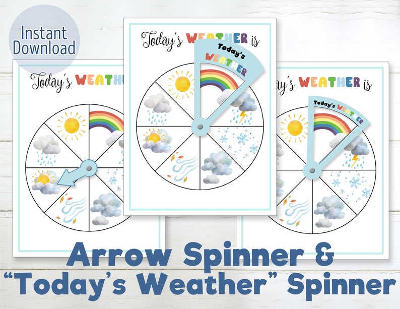 Printable Today's Weather Wheel Preschool Kindergarten Activity ...
