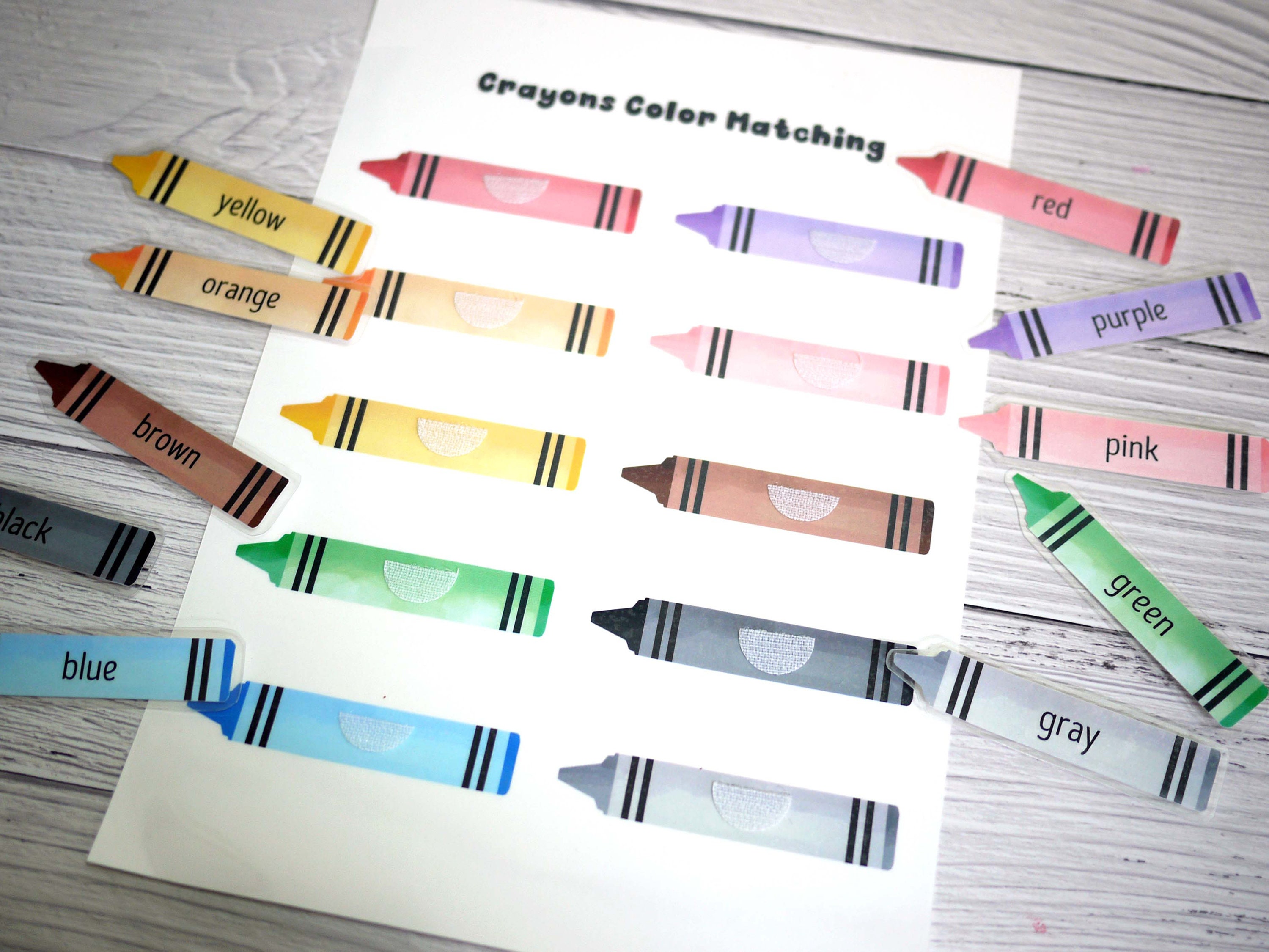 Crayons Color Matching Printables Learning Busy Book Page - Etsy