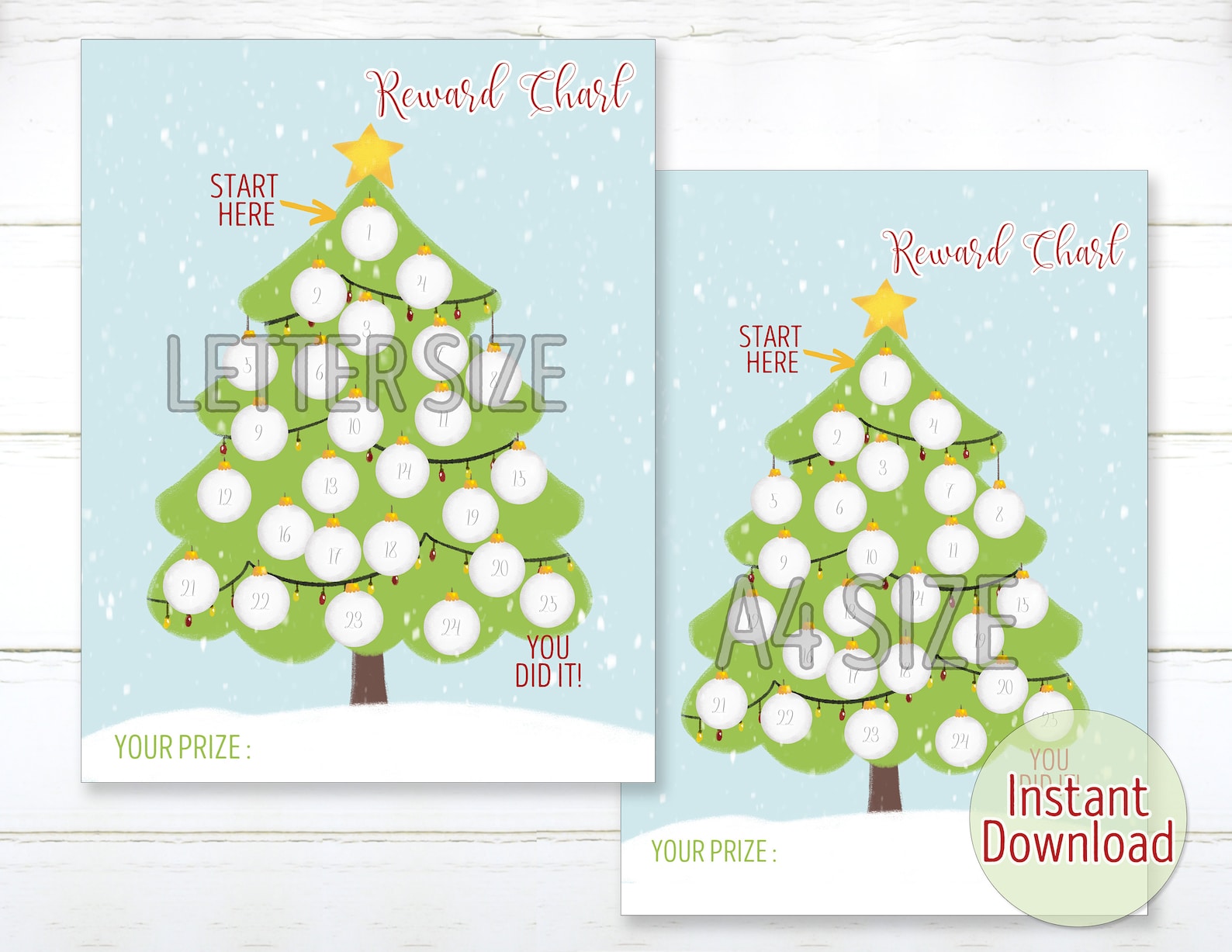 Printable Christmas Tree Reward Chart for Kids Winter Behavior - Etsy