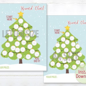 Printable Christmas Tree Reward Chart for Kids Winter Behavior Chart ...