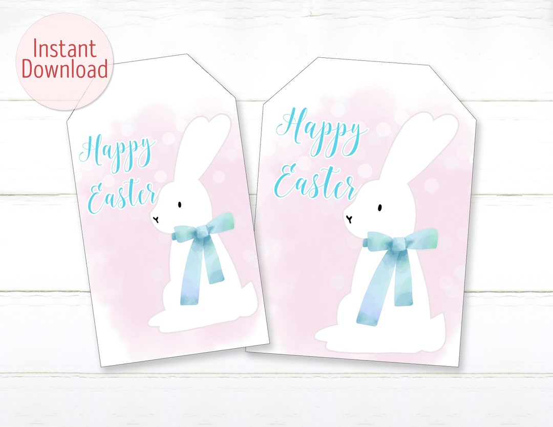 Printable Easter Bunny Gift Tags for Kids Happy Easter Favor Tags ...