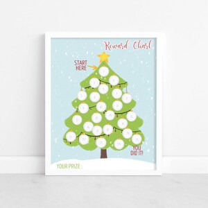 Printable Christmas Tree Reward Chart for Kids Winter Behavior Chart ...