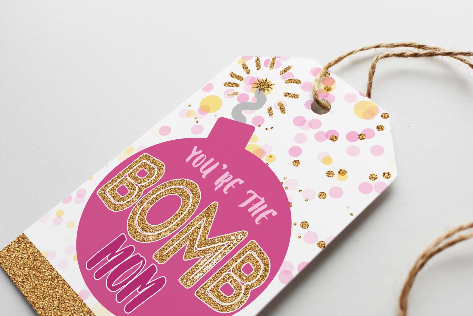 Printable Mother's Day Bath Bomb Gift Tag You're the BOMB Mom Cocoa ...