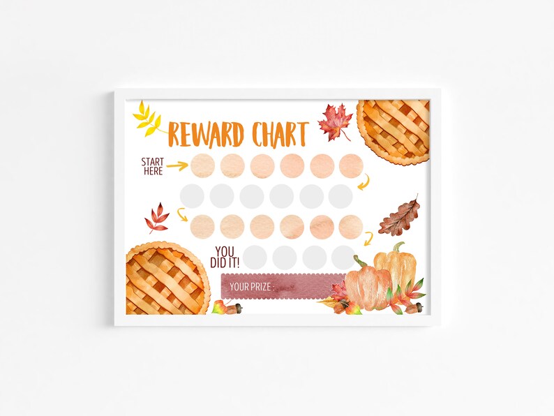 Printable Fall Reward Chart Thanksgiving Behavior Chart for - Etsy