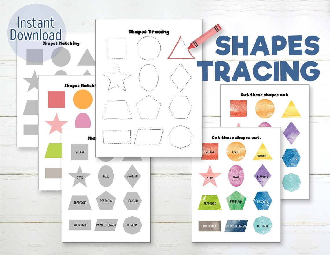Shapes Matching Printables Learning Busy Book Page Homeschool - Etsy