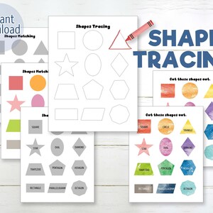 Shapes Matching Printables Learning Busy Book Page Homeschool ...