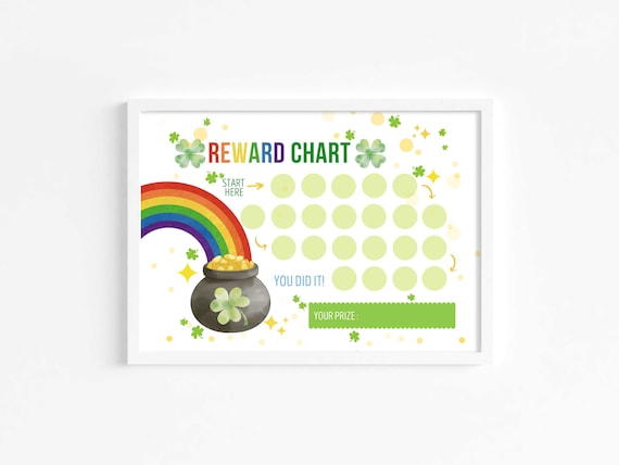 Editable Reward Chart for Kids St Patrick Pot of Gold Behavior - Etsy ...