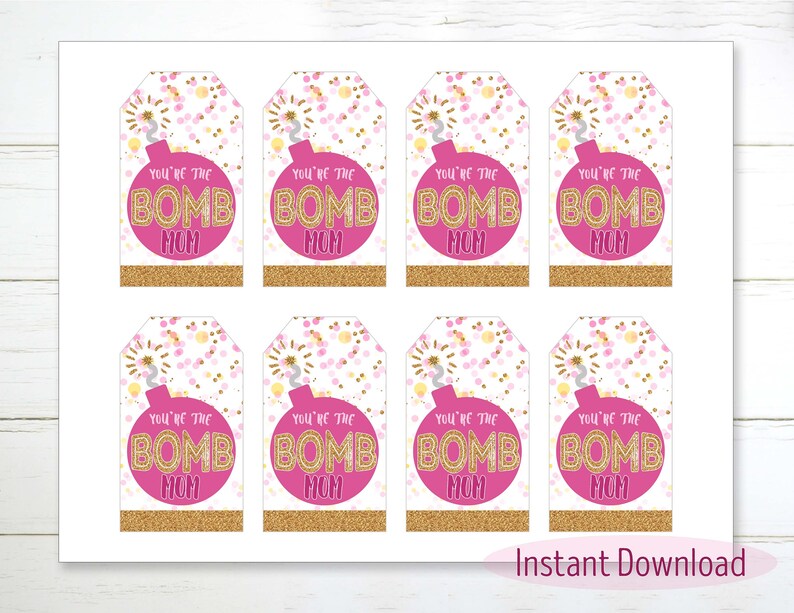 Printable Mother's Day Bath Bomb Gift Tag You're The | Etsy