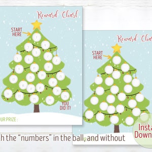 Printable Christmas Tree Reward Chart for Kids Winter Behavior Chart ...