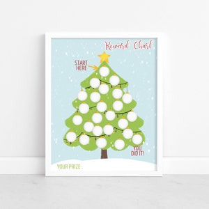 Printable Christmas Tree Reward Chart for Kids Winter Behavior Chart ...